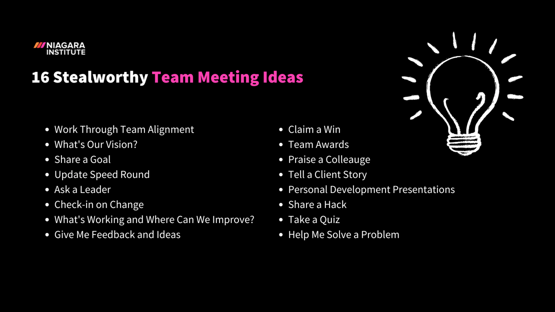 16 Stealworthy Team Meeting Ideas