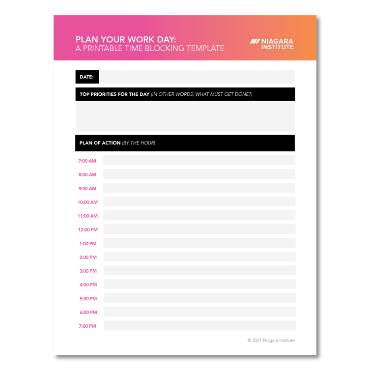 Printable Time Blocking Template to Help You Plan Your Day
