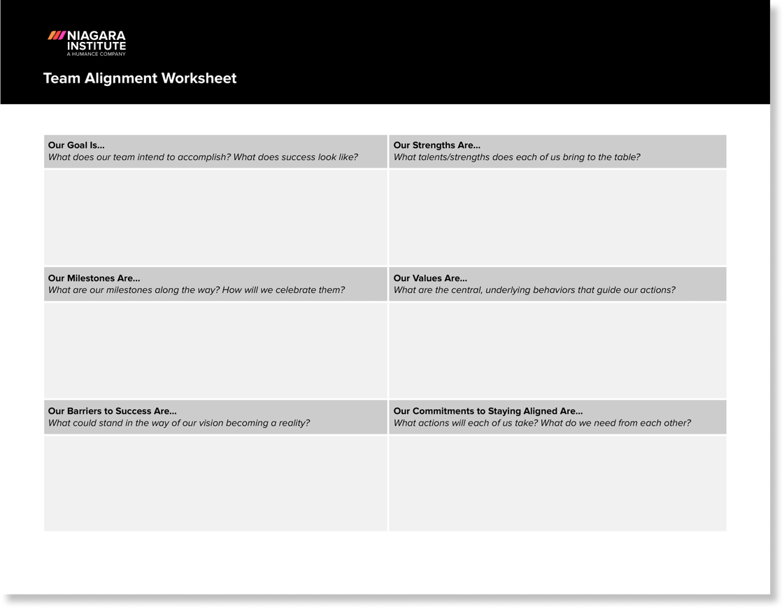 Team Alignment Worksheet | Free Printable PDF and Digital Version