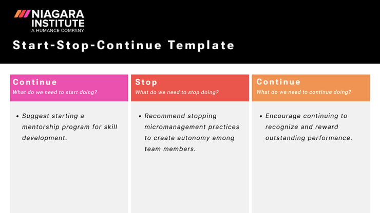 The Start-Stop-Continue Exercise: How To Conduct One (+Template)