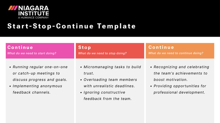 The Start-Stop-Continue Exercise: How To Conduct One (+Template)