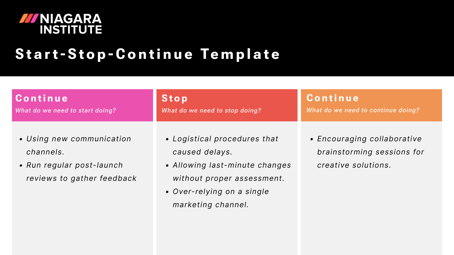 The Start-Stop-Continue Exercise: How To Conduct One (+Template)